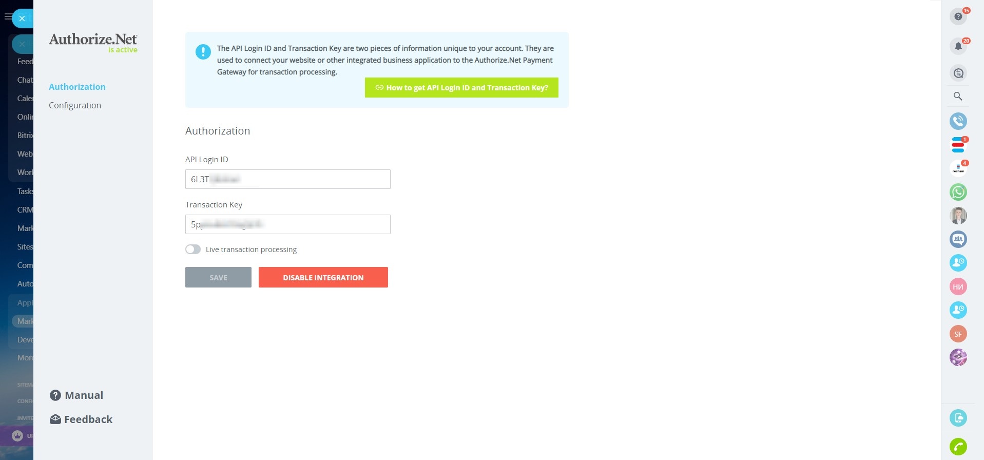 Authorize.net Integration